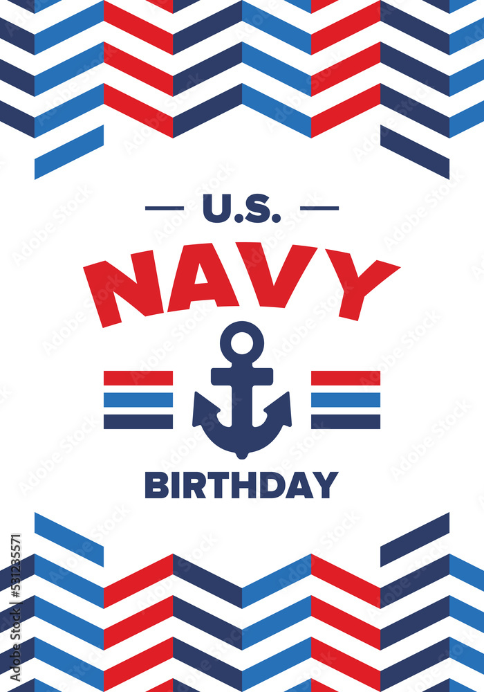 U.S. NAVY birthday. Holiday in United States. American Navy - naval ...
