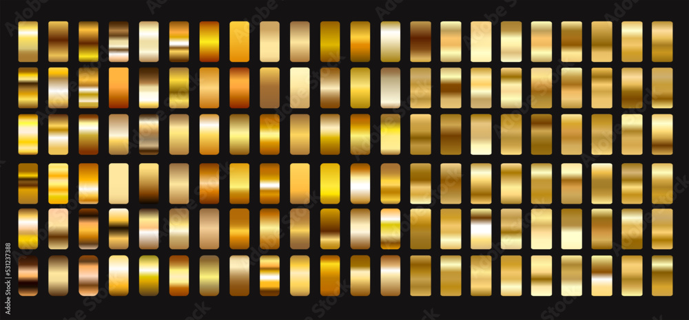 Big set of metallic gold gradients Stock Vector | Adobe Stock