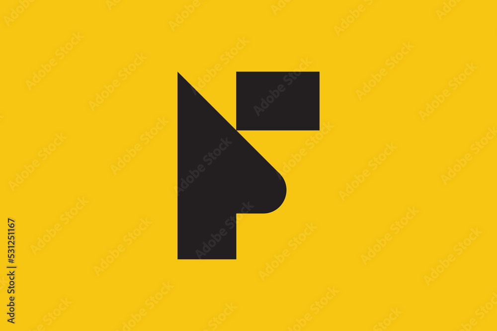 Minimal FP logo. Icon of a PF letter on a luxury background. Logo idea ...