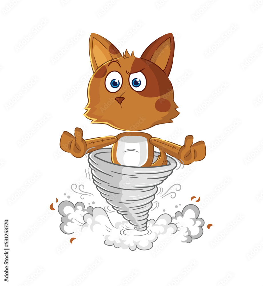 dog in the tornado cartoon character vector Stock Vector | Adobe Stock