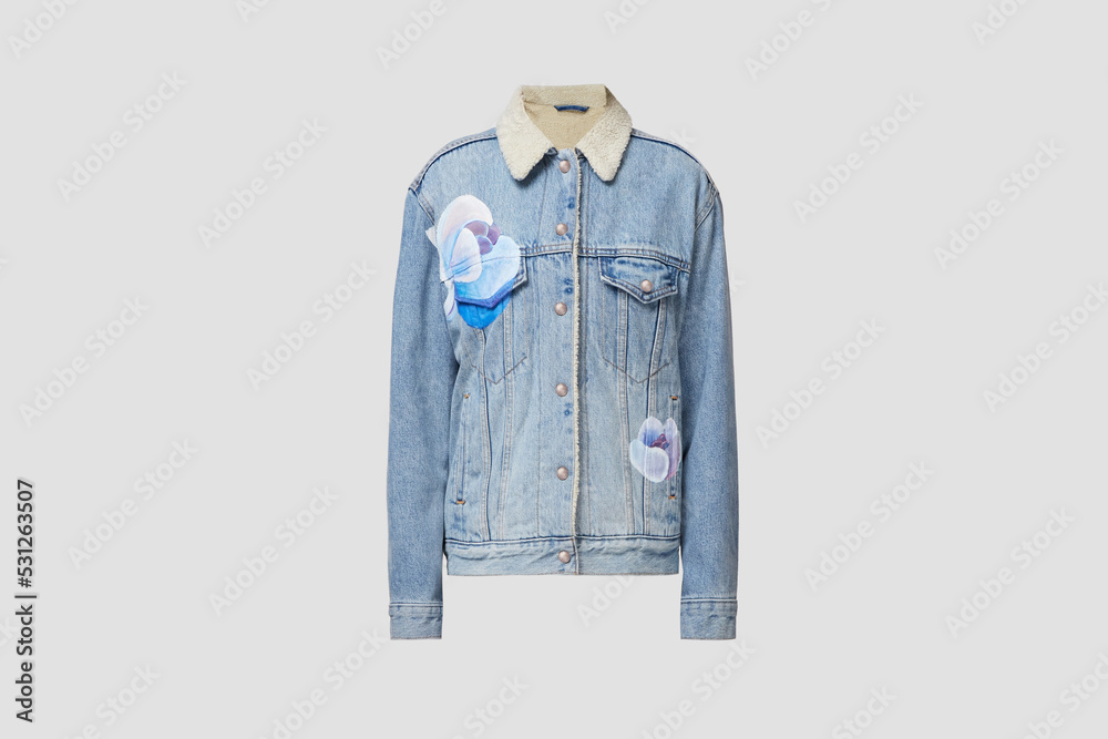 Ghost mannequin. Blue men's classic denim jacket, jeans without human ...