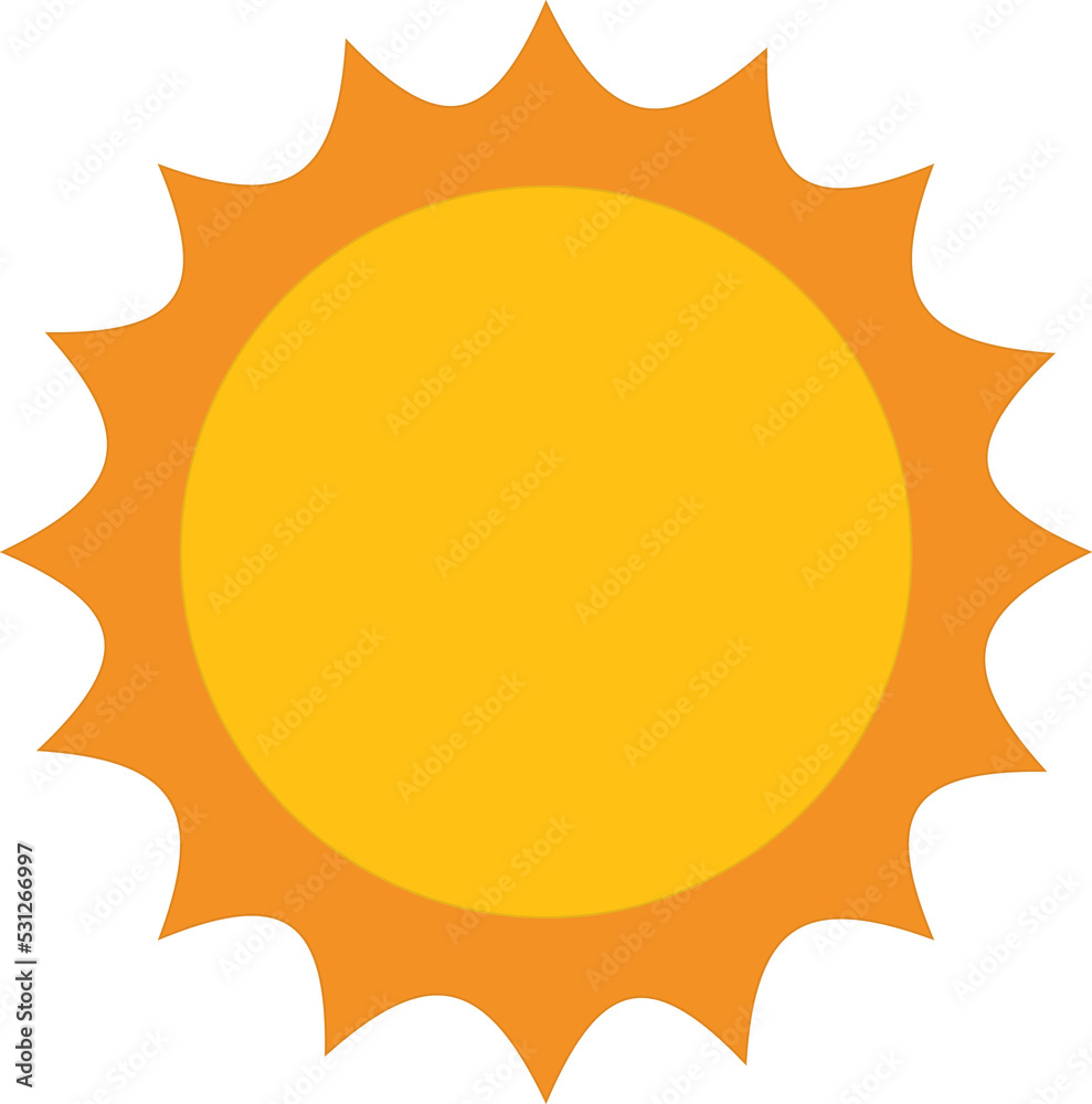 Sun Symbol Icon Design. Kids Illustration Isolated on Transparent ...