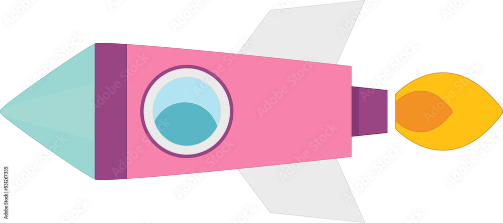 Pink Rocket Ship, Spacecraft, Spaceship. Space Design. Kids ...