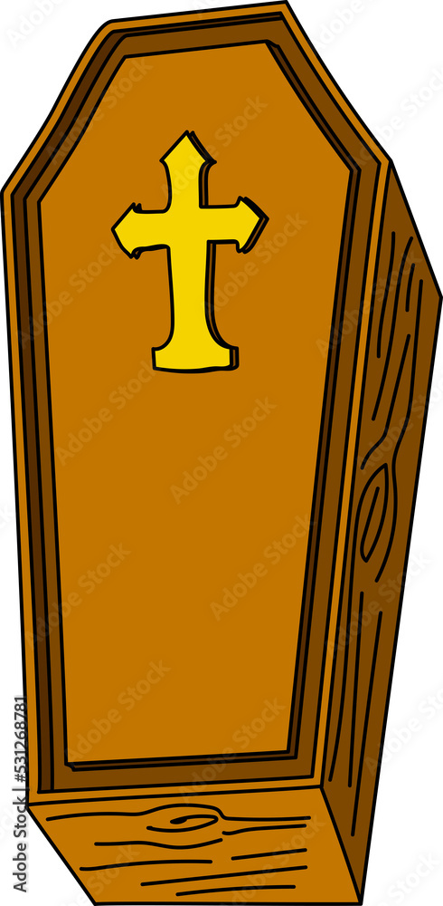 coffin halloween celebration cartoon art Stock Illustration | Adobe Stock