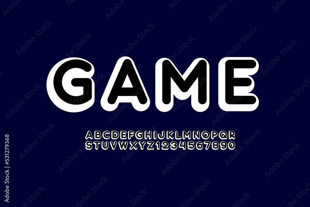 Large font, bold rounded alphabet, strong uppercase Latin letters from ...