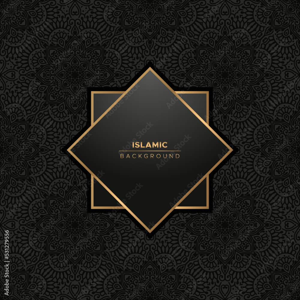Black Arabic elegant luxury ornamental islamic background with islamic ...