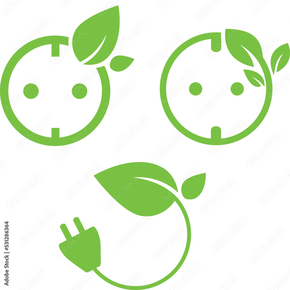 Green Energy Icon Set Stock Vector | Adobe Stock