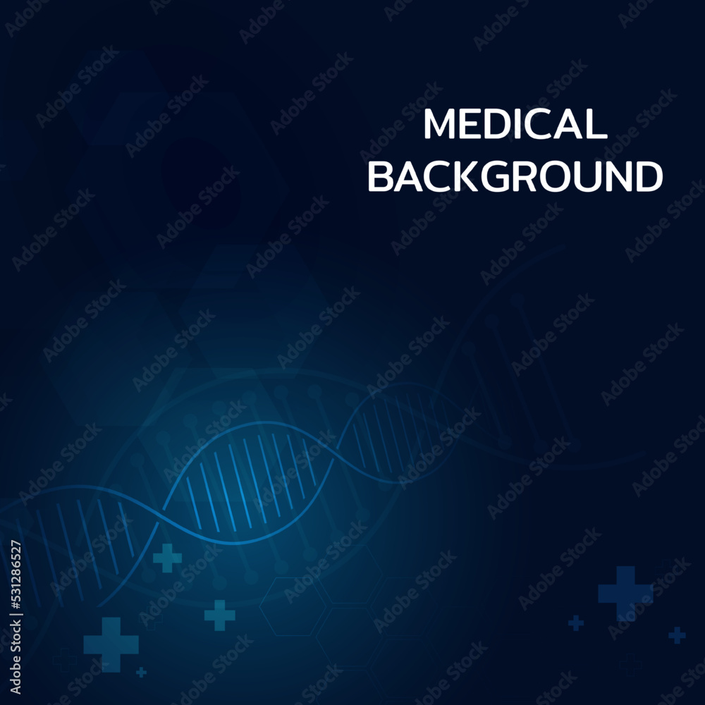 Abstract medical and DNA and molecule technology background with ...
