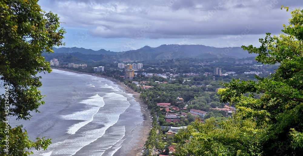 Jaco beach, ocean, city and views, Costa Rica from El Miro Ruins ...