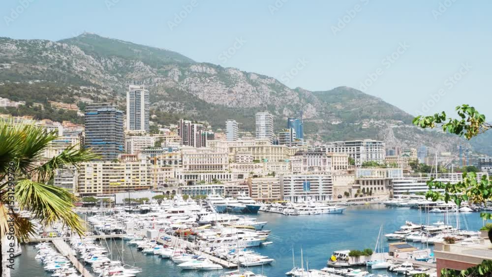 Panoramic view of Monte Carlo, Monaco. France, Mediterranean Sea ...