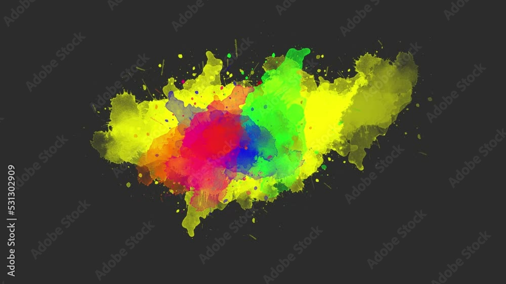 Splash color ink transition. Ink brush stroke transition. Ink splash ...