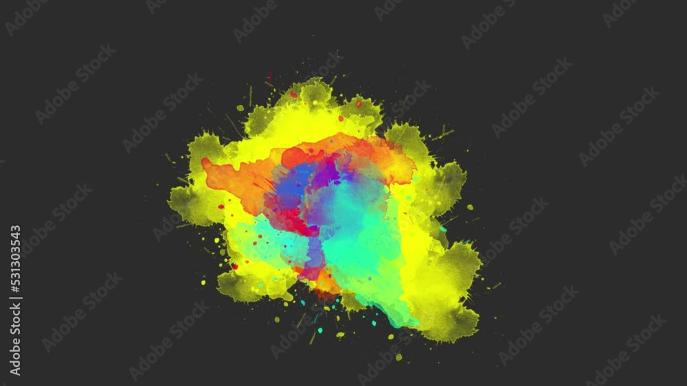 Splash color ink transition. Ink brush stroke transition. Ink splash ...