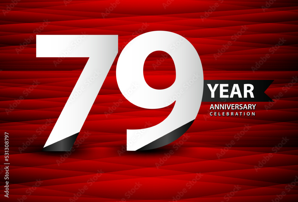 Vetor de 79 Year Anniversary Celebration Logo Vector On Red Background ...