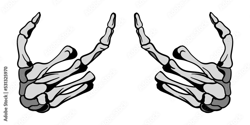Skeleton hands show the middle finger. T-shirt print for or Halloween ...