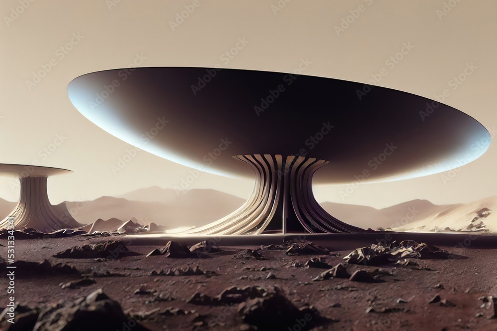 Martian mega-structure, remains of an alien civilization, alien base ...