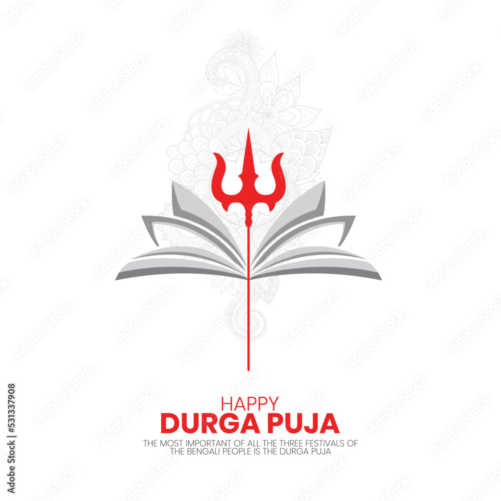 Education Durga puja concept Creative advertisement Design Navratri and ...