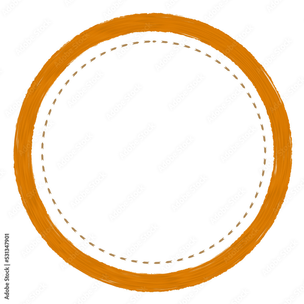 Orange Circle Frame With Small Circular Direction Can Be Used To Design Profile Photos On