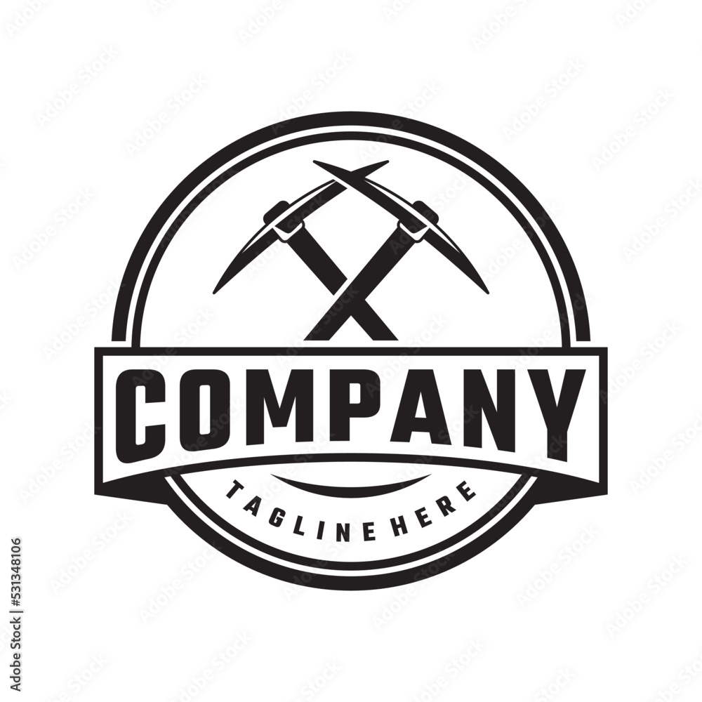 Vetor De Mining Logo Design Mining Logo Emblem Vector Mining Logo Design Mining Industry Logo Do