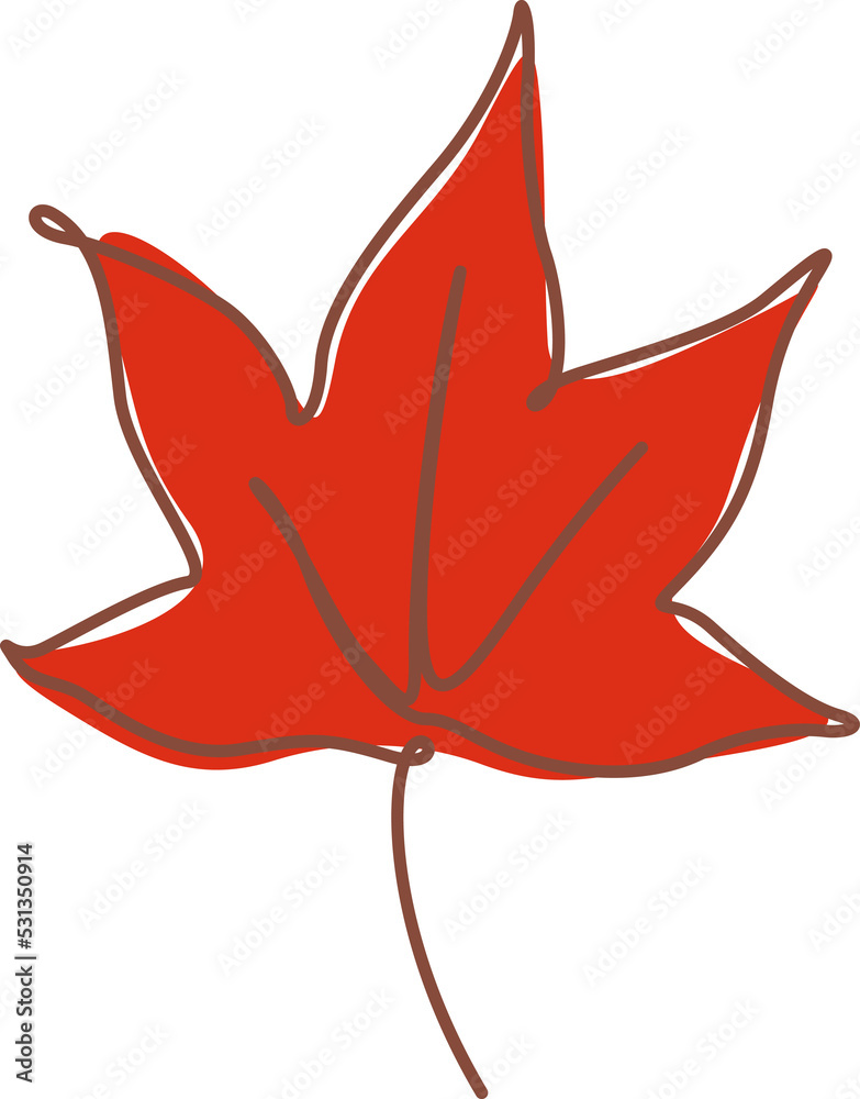 continuous line drawing of sweetgum Stock Illustration | Adobe Stock