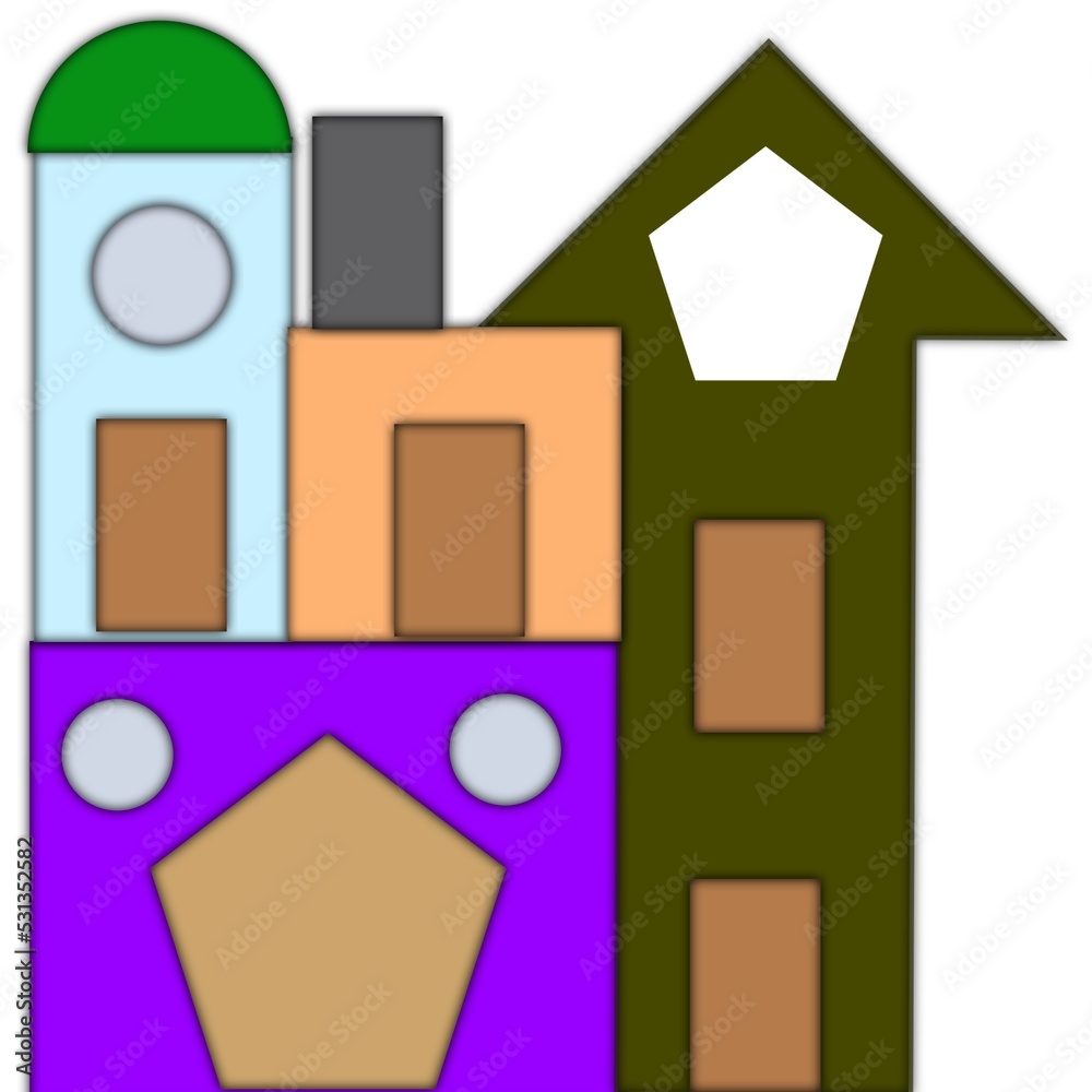 two-dimensional shapes circle, square, triangle, square, rectangle, and ...