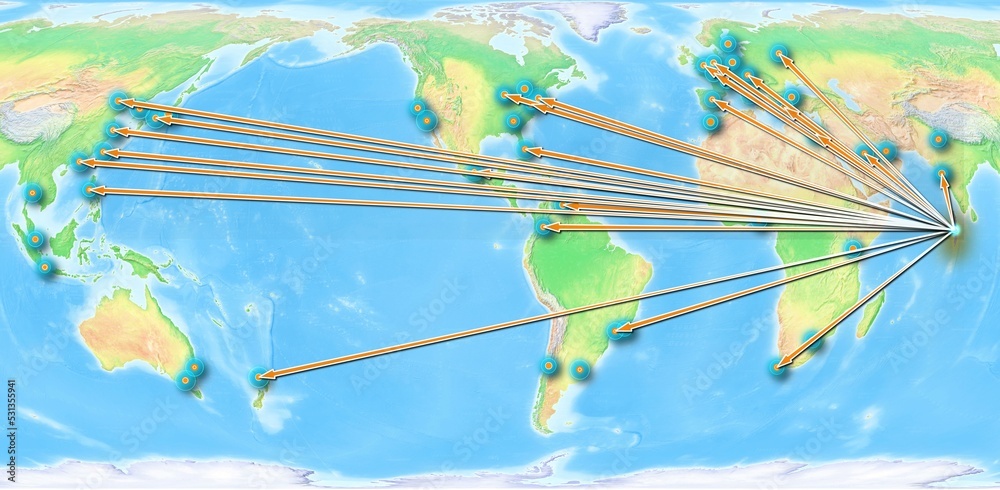 Maldives concept map centerd on America, export concept map for ...