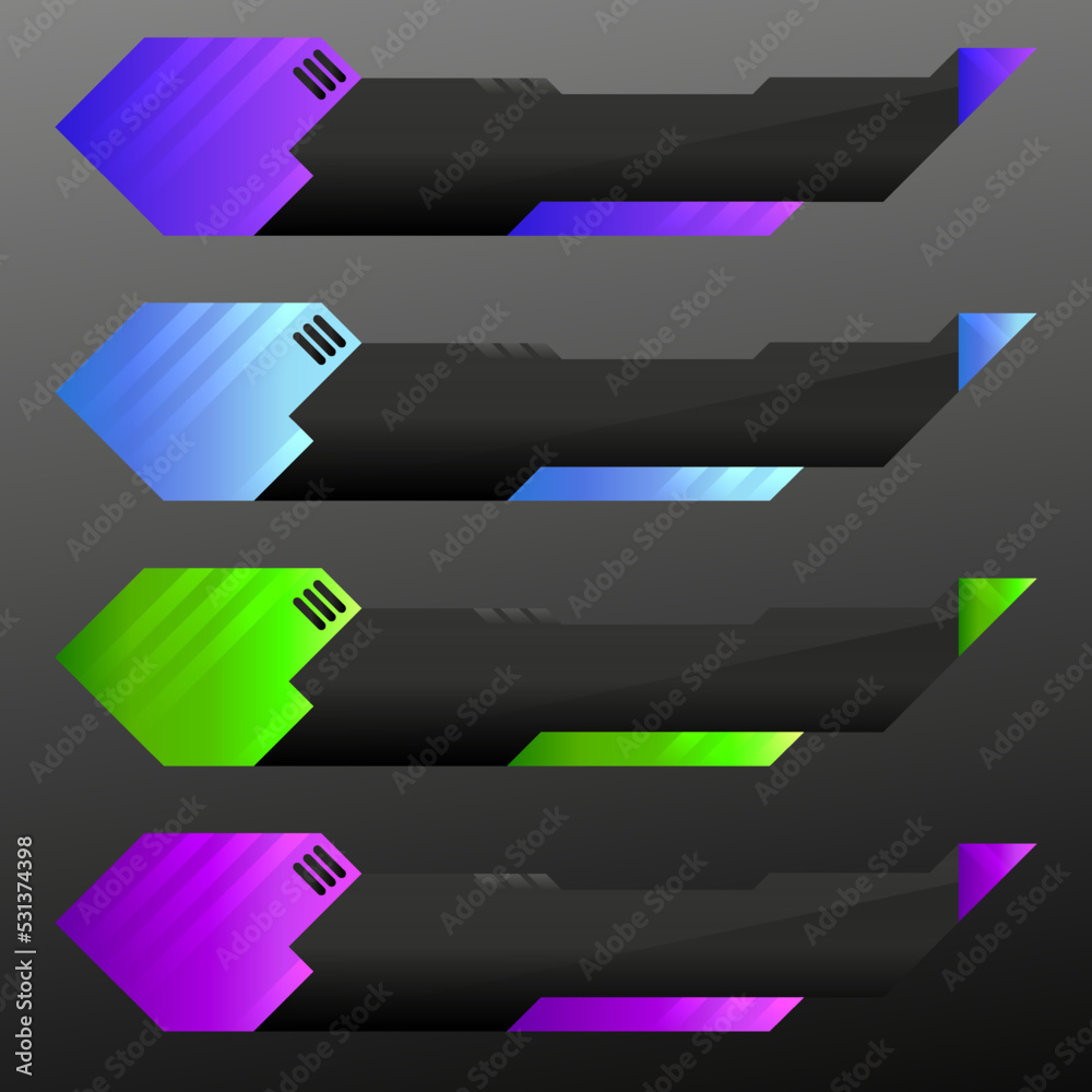 lower third banner set for live breaking news, blank text bar labels ...