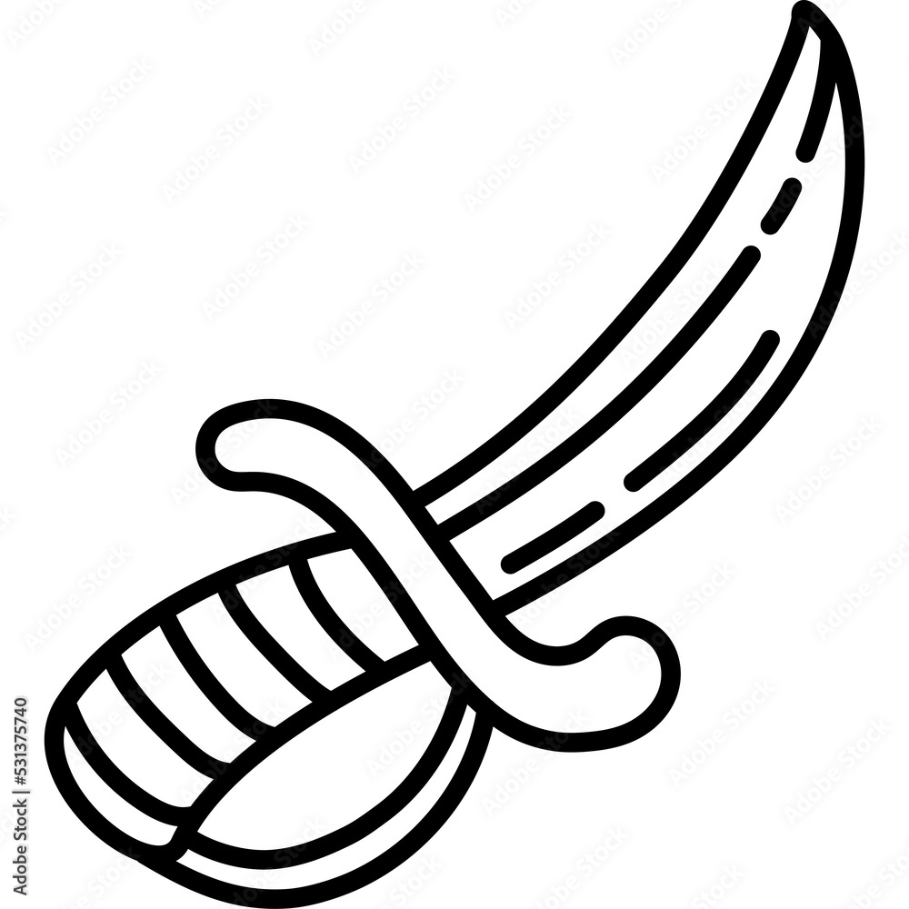 Pirate dagger sketch icon. Doodle hand drawn illustration Stock ...
