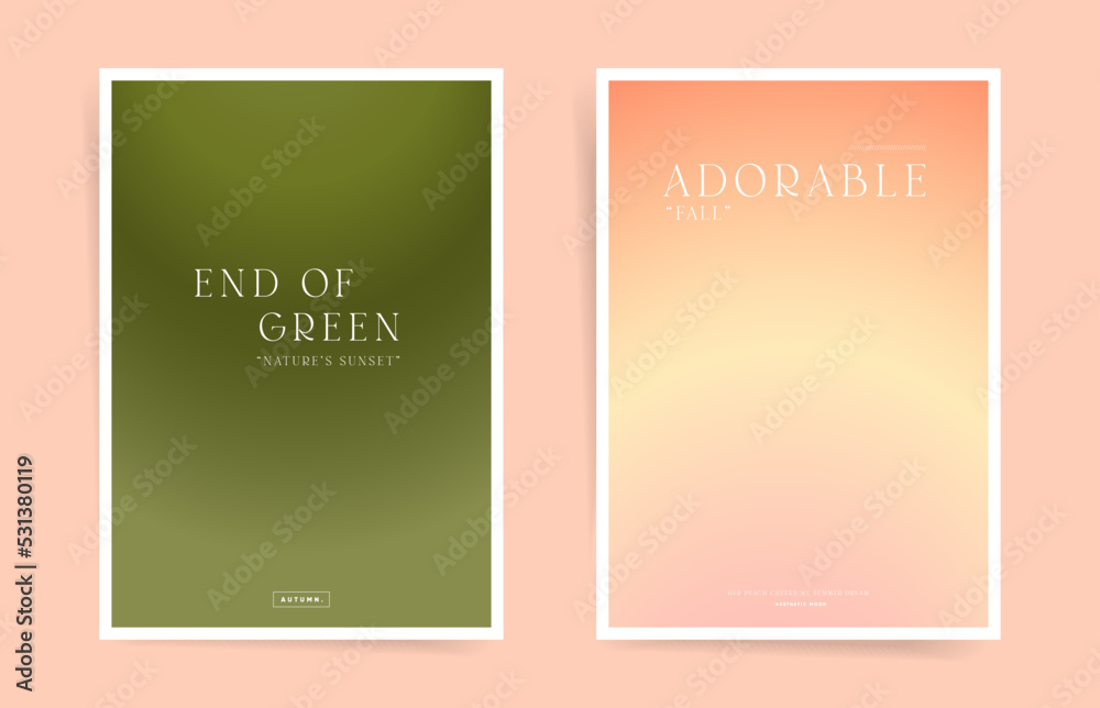 Gradient posters with minimal autumn design and modern typography ...