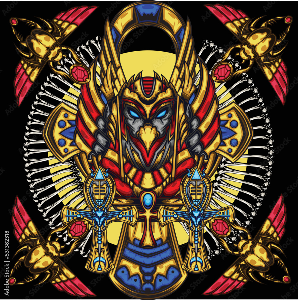 Vector illustration of god of ra egyptian gods Stock Vector | Adobe Stock