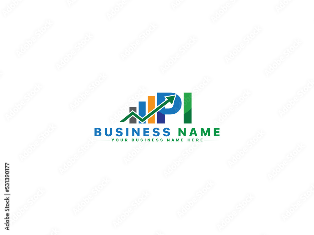 Professional PI p i Logo Design, Colorful Unique Pi p&i Logo Letter ...
