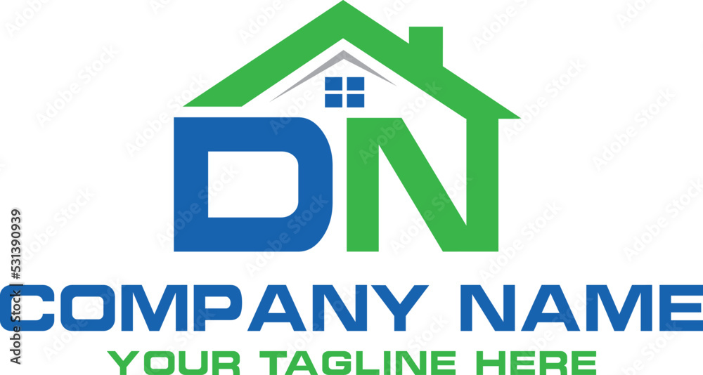 DN-letter-initial-Construction-home-real-estate-building-property ...