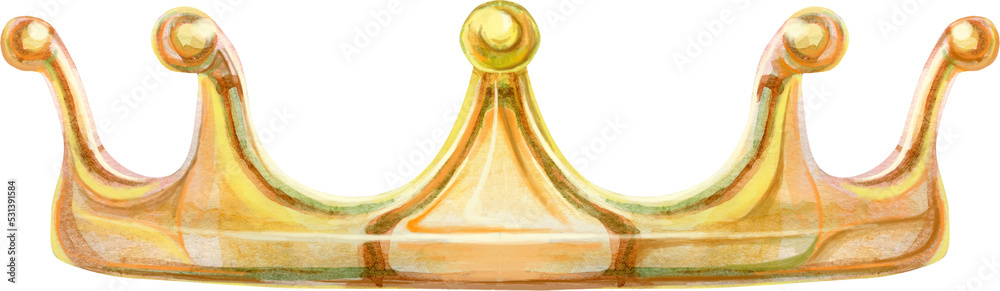 Watercolor hand draw illustration gold crown Stock Illustration | Adobe ...