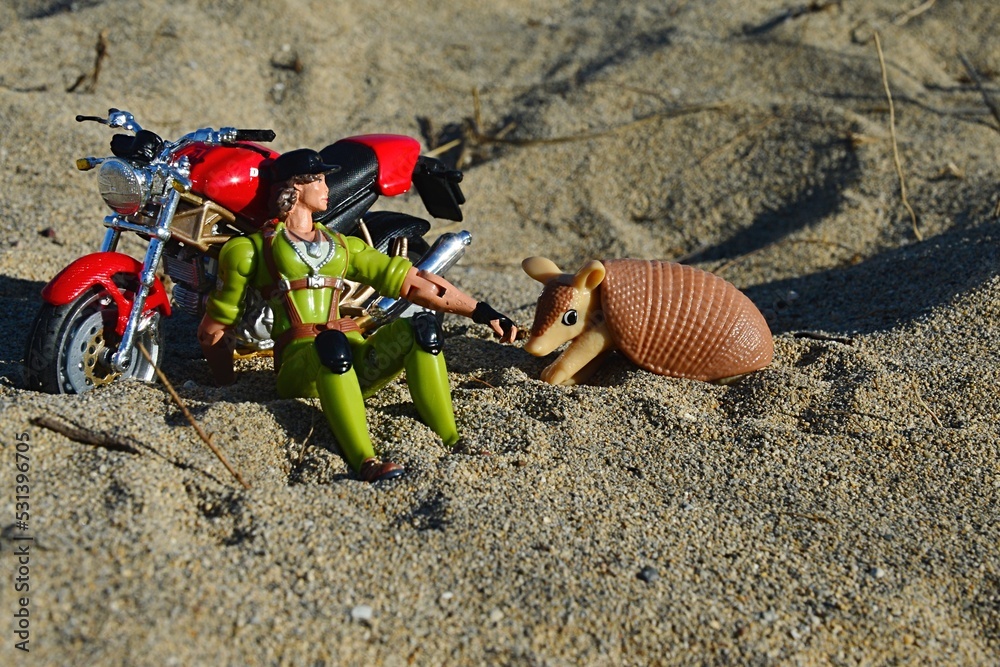 GI JOE figure of Lady Jaye from Hasbro, 2003 series, sitting in sand ...