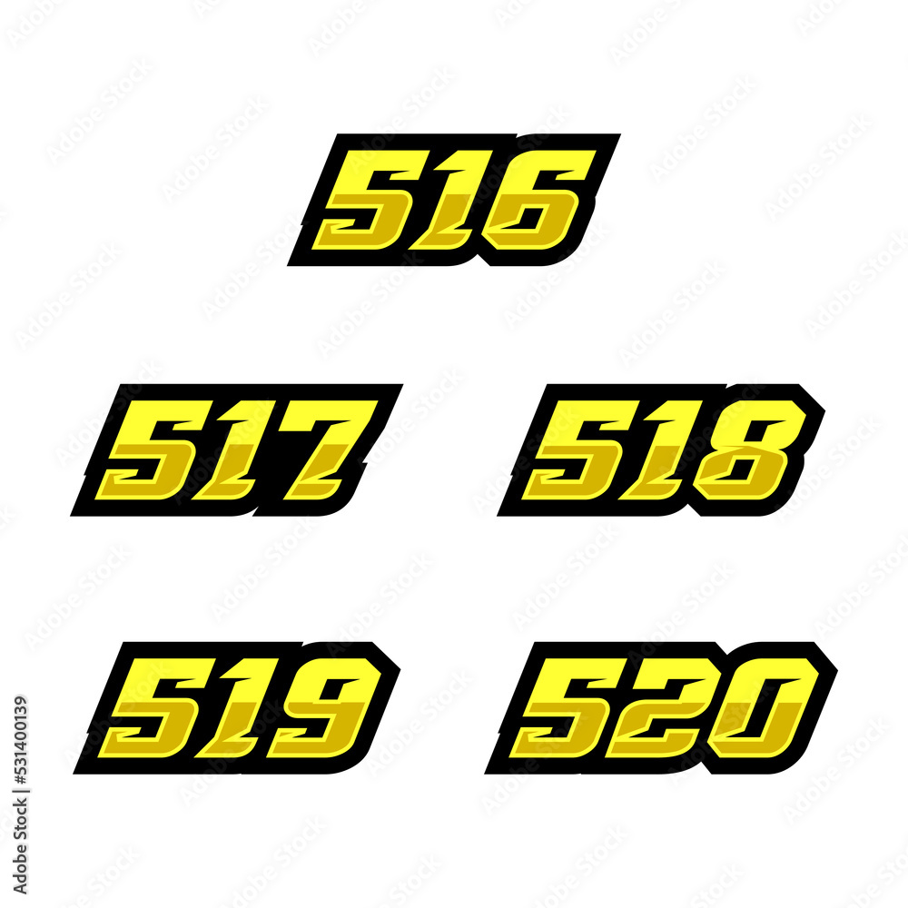 Racing Number Logo Design Vector Stock Vector | Adobe Stock