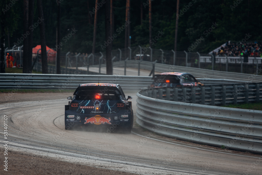 VW ID4 WRX Red Bull go fast Stock Photo | Adobe Stock