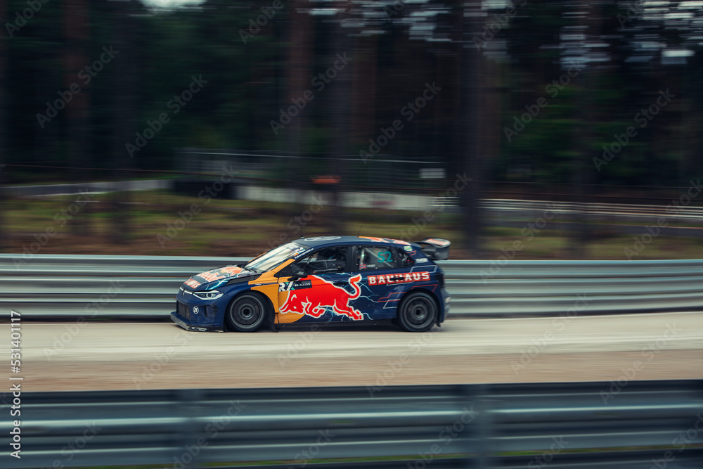 VW ID4 WRX Red Bull go fast Stock Photo | Adobe Stock