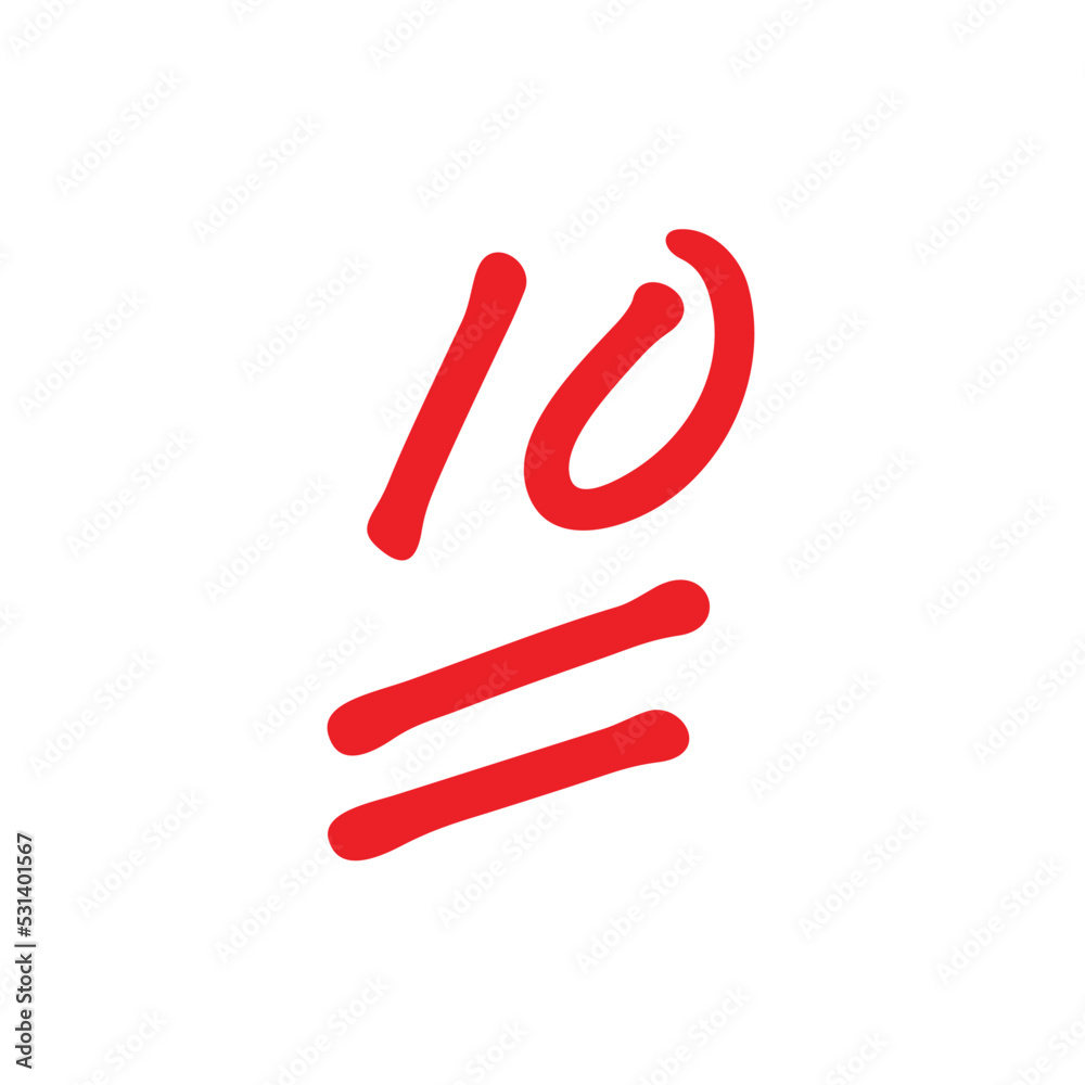 10 points test score, ten points grade results, isolated on white ...