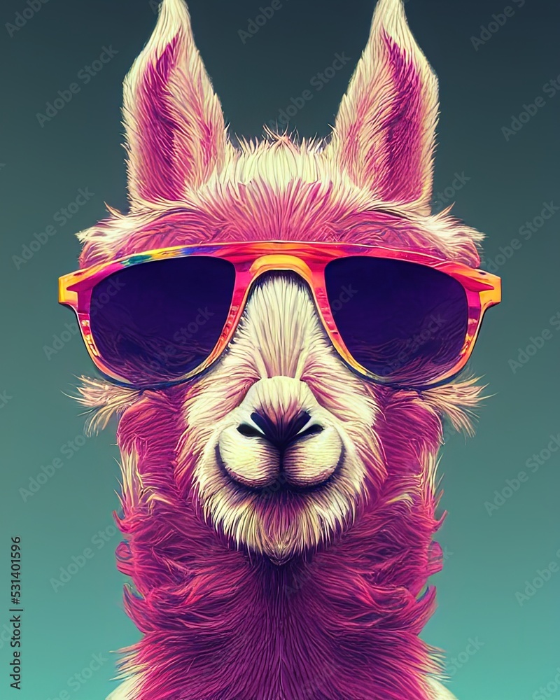 Lama Alpaca face avatar. Animal emoji. Stock Illustration | Adobe Stock