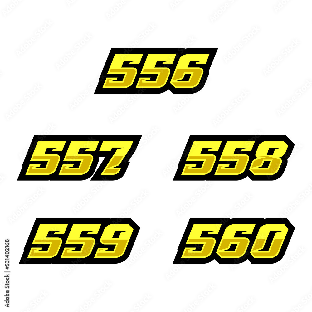 Racing Number Logo Design Vector Stock Vector | Adobe Stock