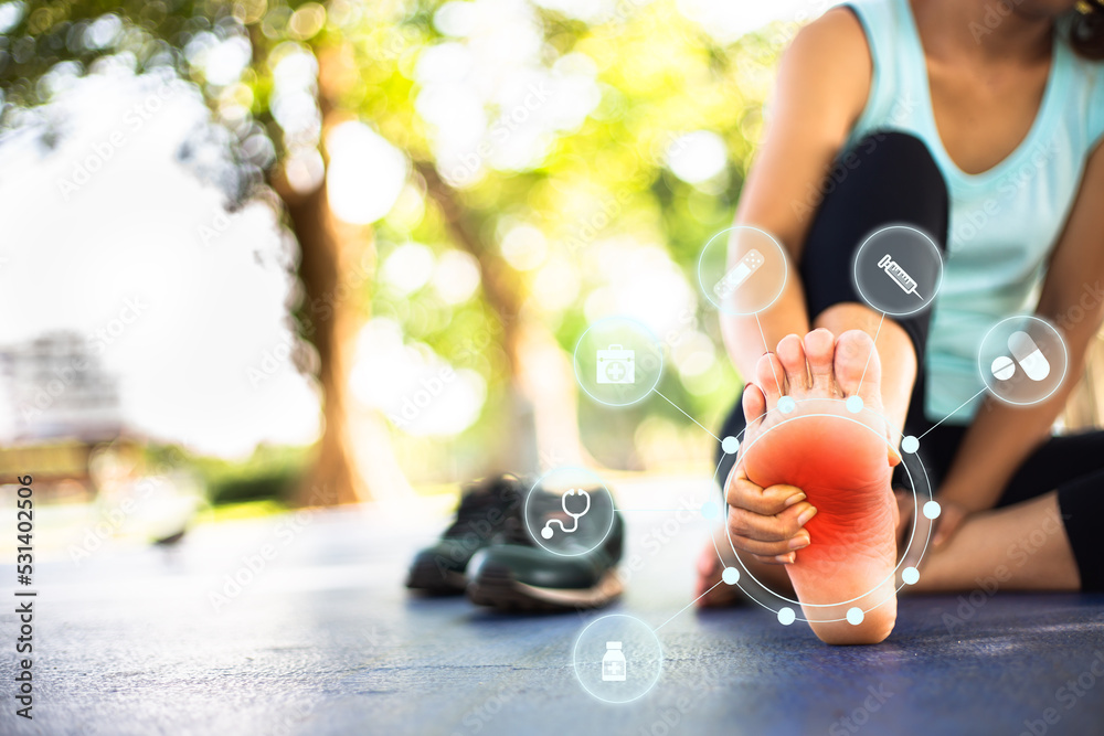 Foot pain, plantar fasciitis pain in the foot of the elderly. Symptoms ...