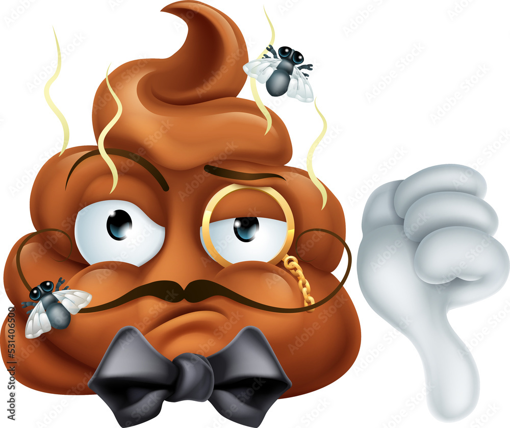 An arrogant posh snooty gentleman poop poo emoticon emoji face cartoon ...