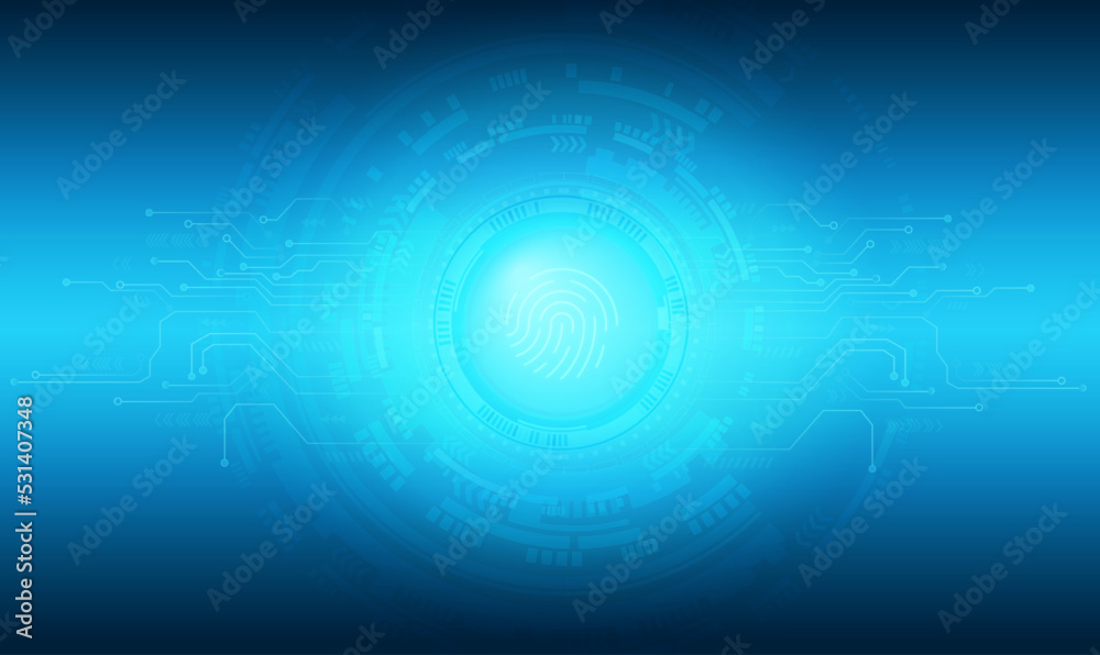 Abstract blue computer technology background with circuit board and ...