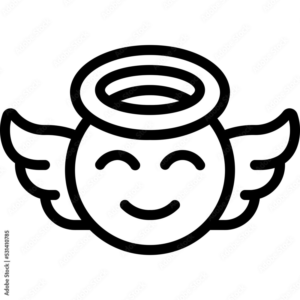 Angel Emoji Icon Stock Vector | Adobe Stock