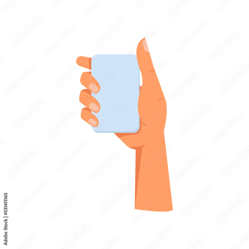 Hand gesture of arm holding piece of paper. Isolated palm and fingers ...