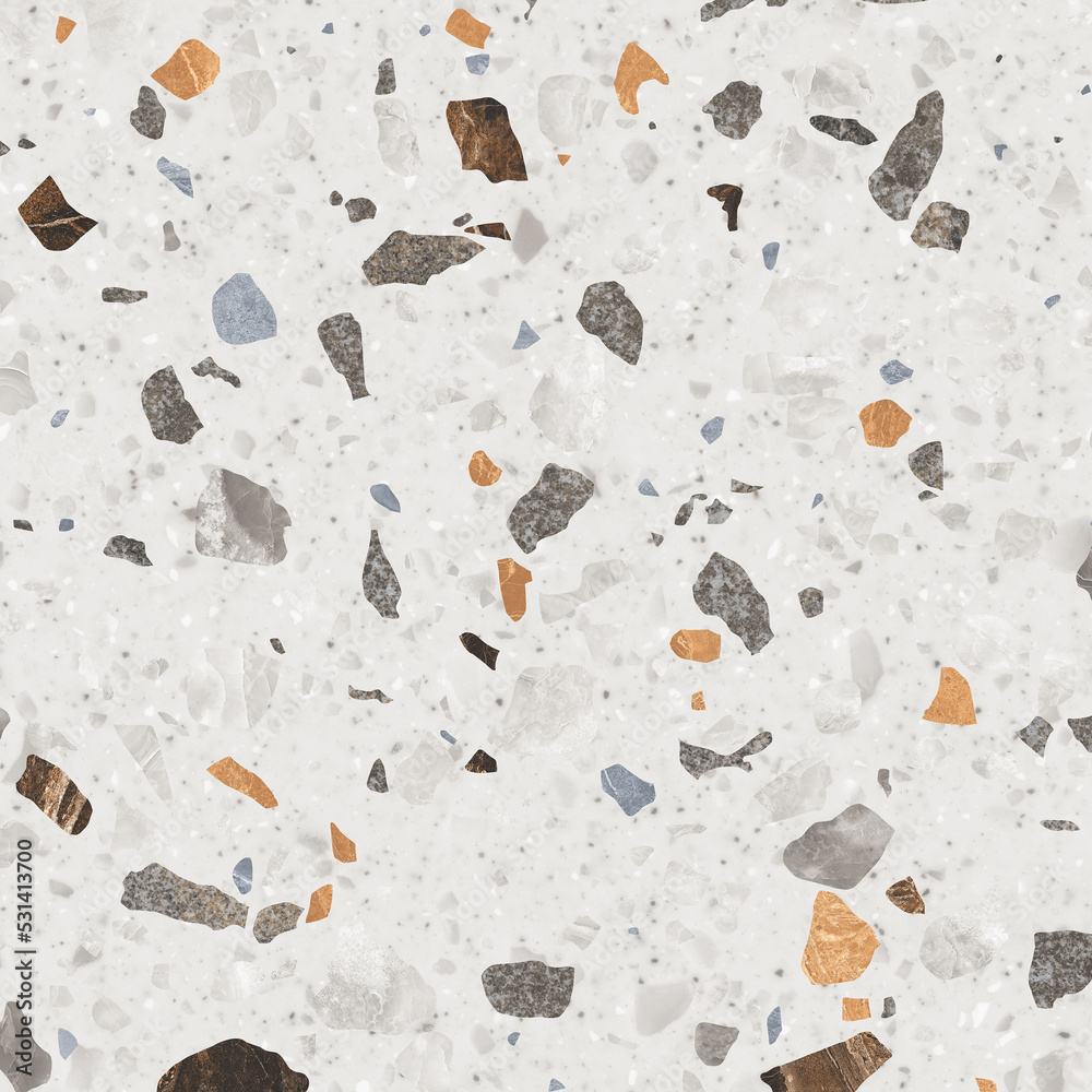 Terrazzo marble flooring seamless texture. Natural stones, granite ...