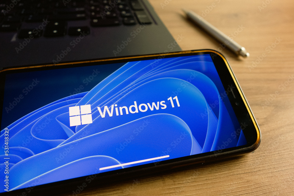 KONSKIE, POLAND - September 17, 2022: Windows 11 logo displayed on ...