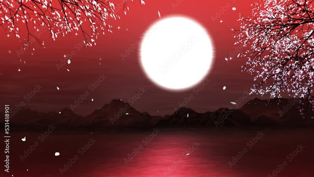 Seamless Loop of Scarlet Landscape Background Animation Stock Video ...