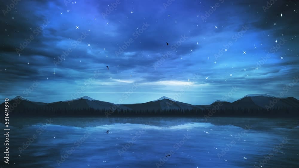 Seamless Loop of Starry Night Background Animation Stock Video | Adobe ...