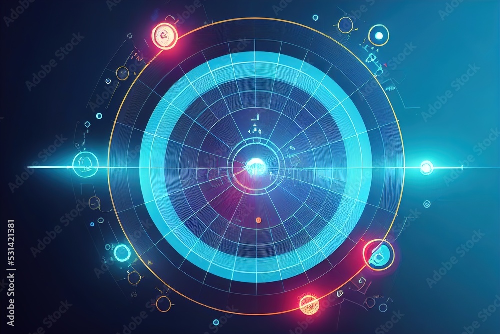 radar screen. illustration for your design. Technological background ...