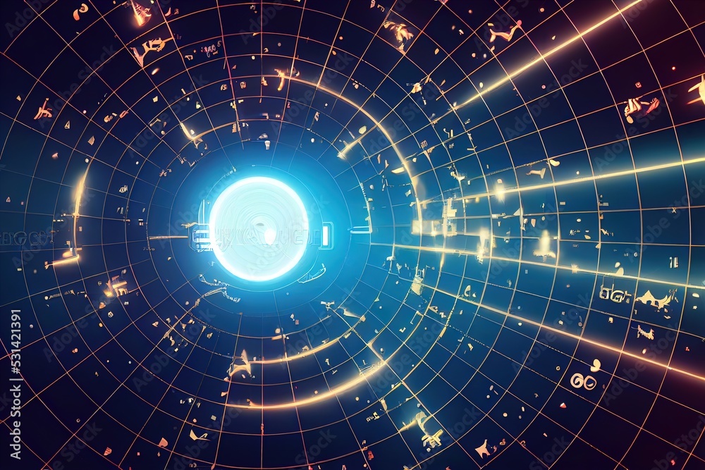 radar screen. illustration for your design. Technological background ...